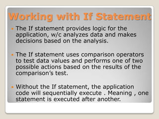 Working with comparison operators | PPT