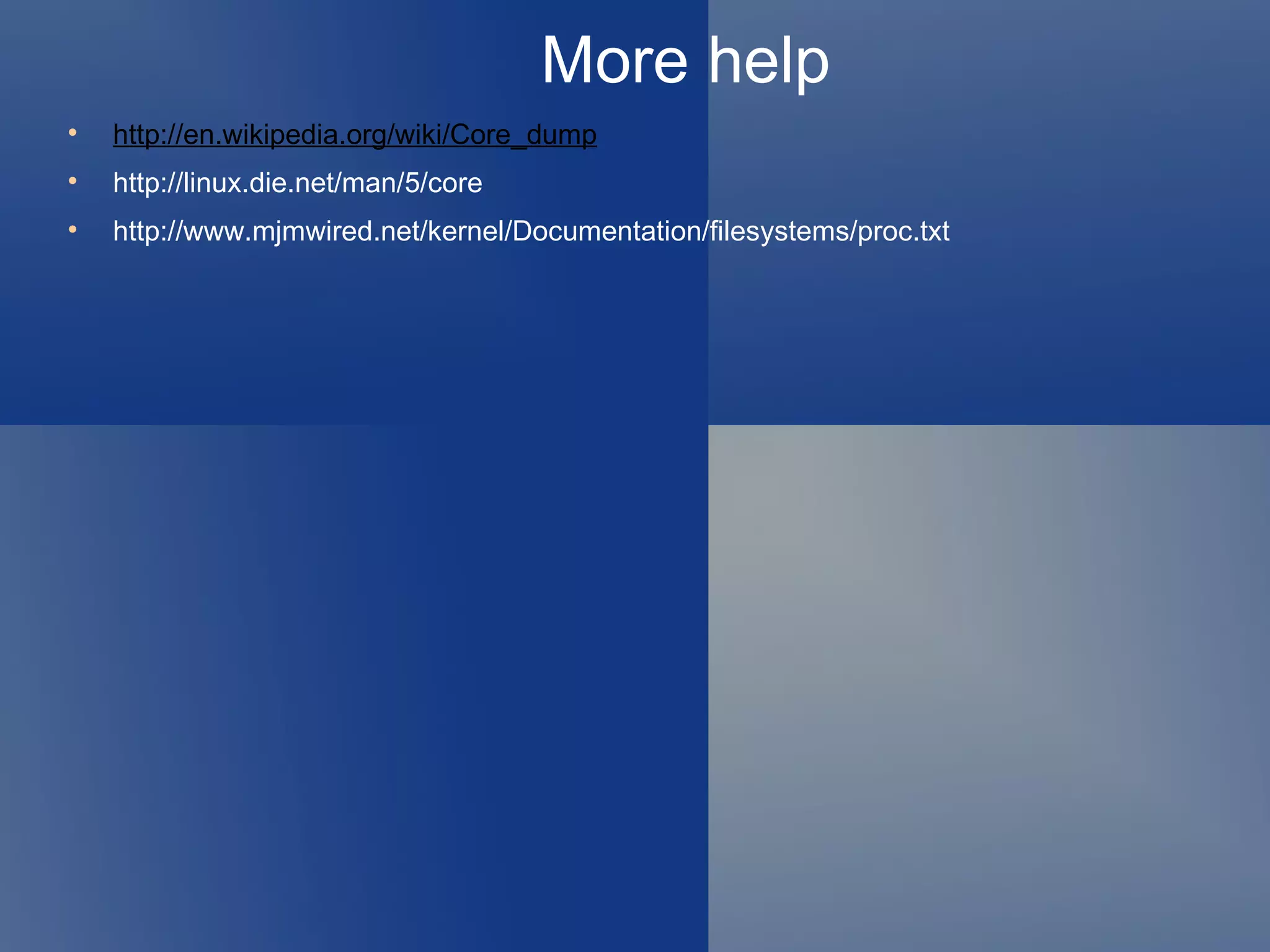 Working with core dump | PPT