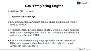 Working with Dynamic Content and Adding Templating engines, MVC | PPT