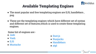 Working with Dynamic Content and Adding Templating engines, MVC | PPT