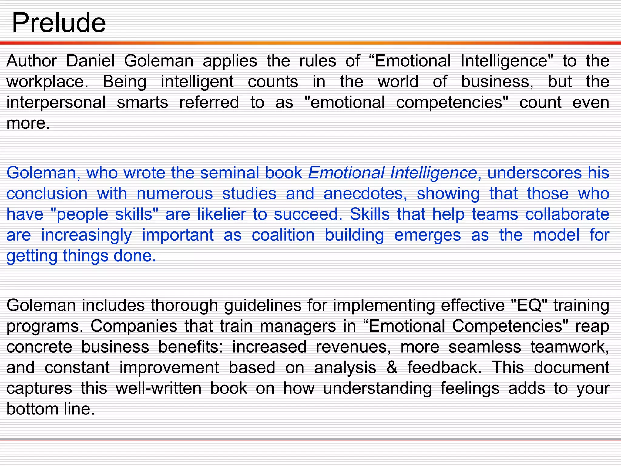 Working with Emotional Intelligence | PDF