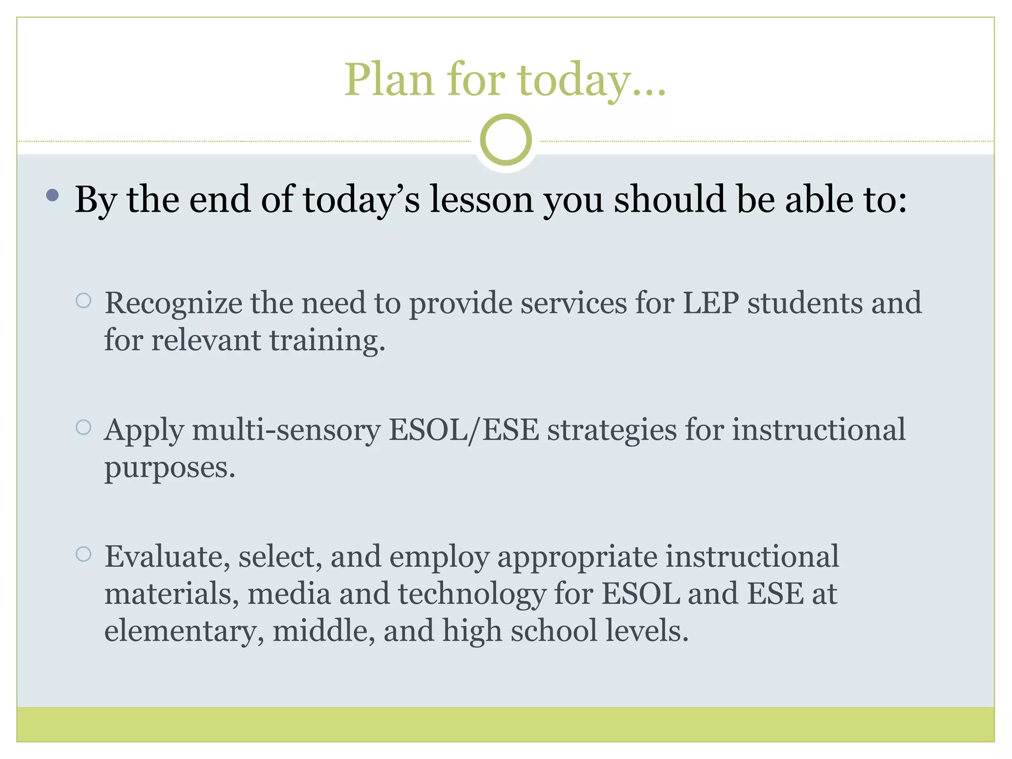 Working With Ese And Esol Students | PPT