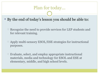 Working With Ese And Esol Students | PPT