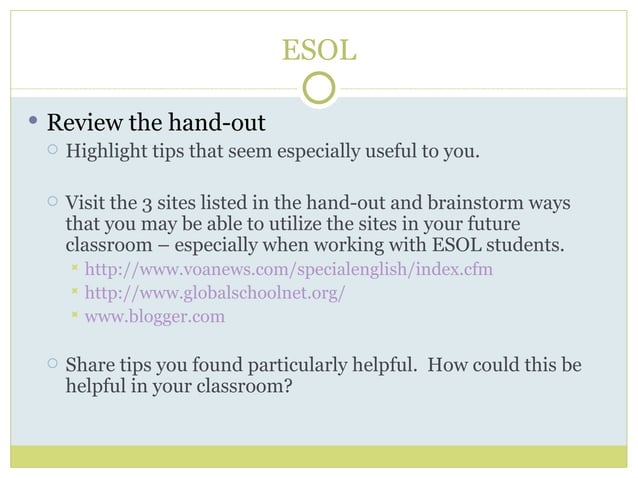 Working With Ese And Esol Students | PPT | Special Education | Education