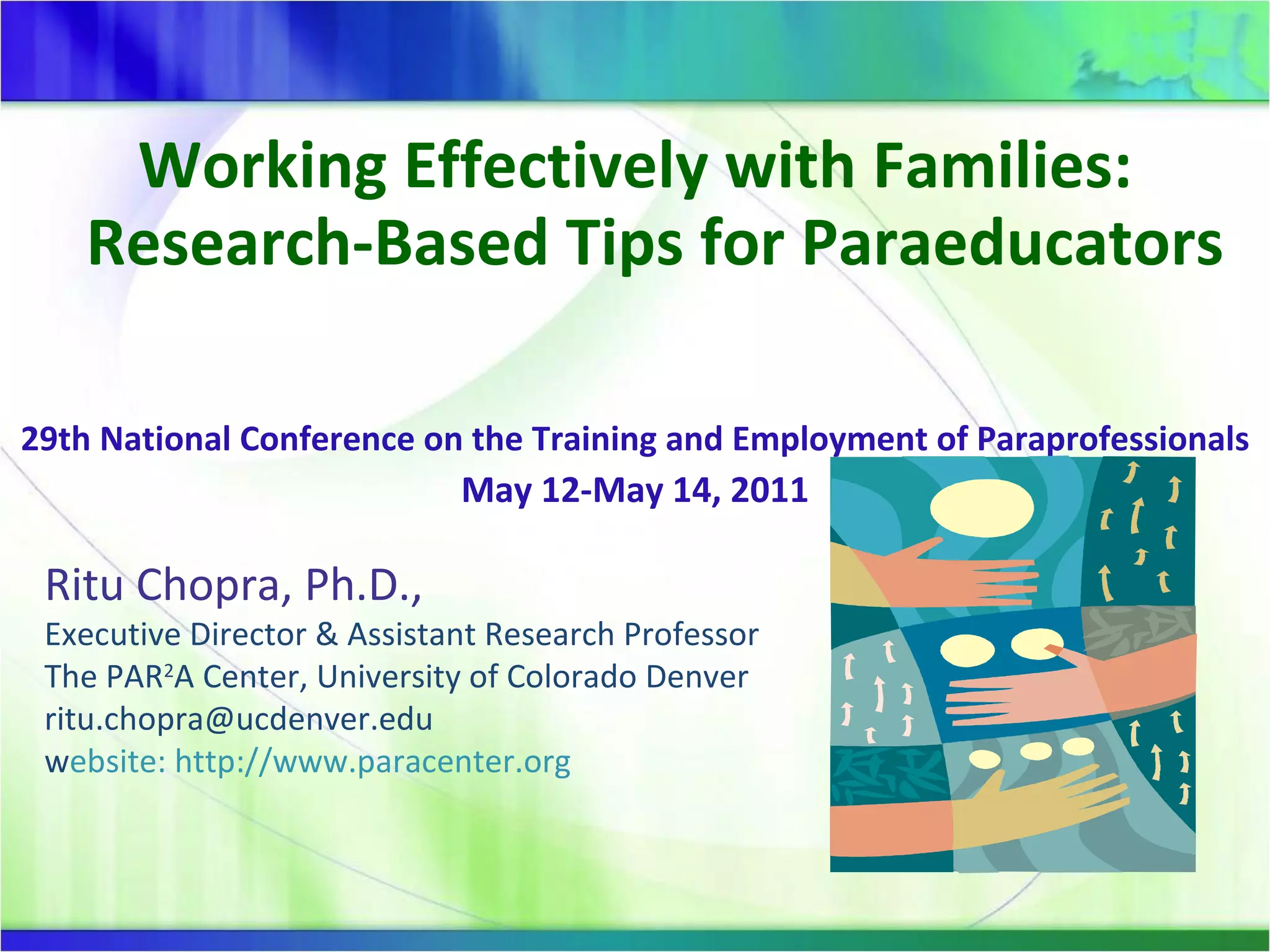 Working Effectively with Families: Research based Tips for ...