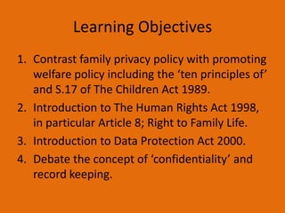Working with families & privacy | PPTX