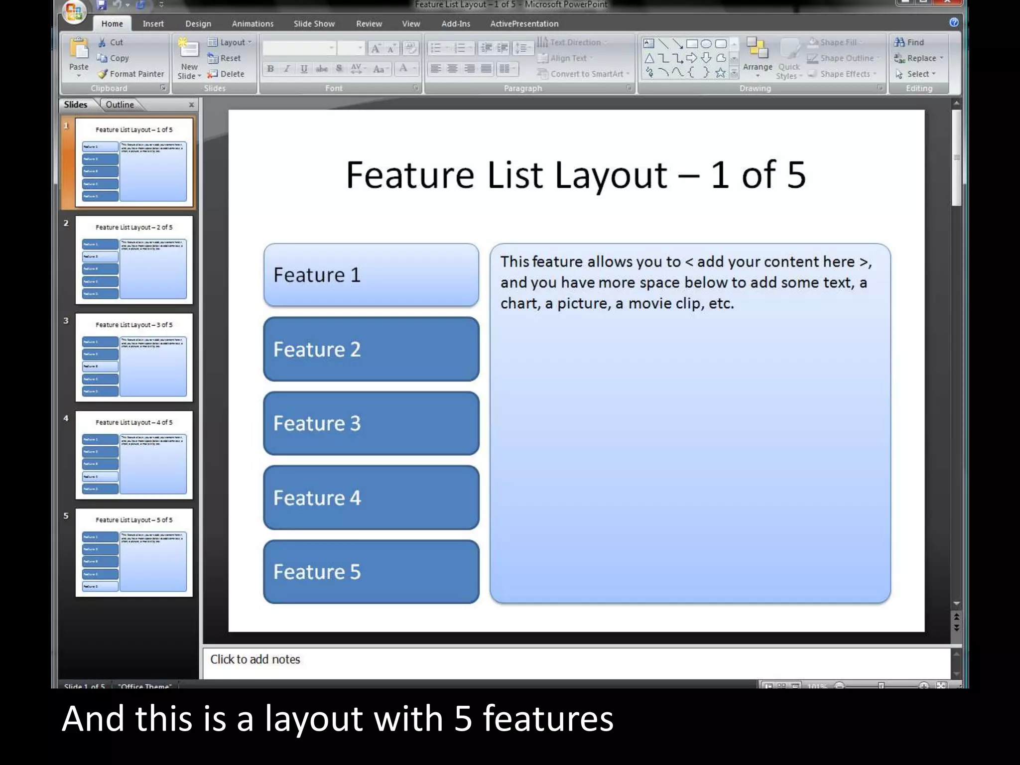 Feature List Layout | PPT