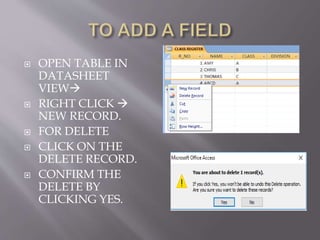 Working with fields and record | PPT