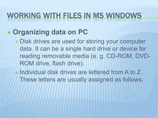 Working with Files | PPTX