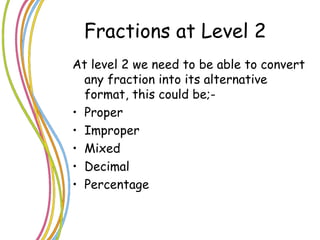 Working with fractions at L2 | PPT