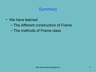 Working with frames | PPT