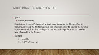 Working with images in matlab graphics | PPT