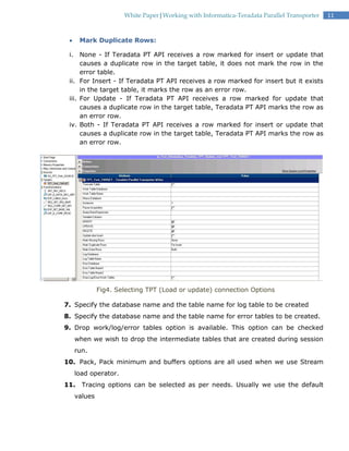 Working with informtiaca teradata parallel transporter | PDF