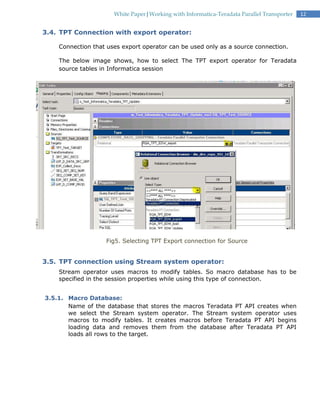 Working with informtiaca teradata parallel transporter | PDF