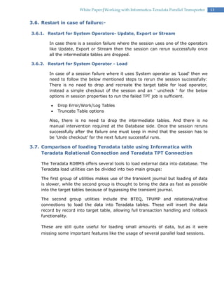 Working with informtiaca teradata parallel transporter | PDF