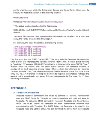 Working with informtiaca teradata parallel transporter | PDF