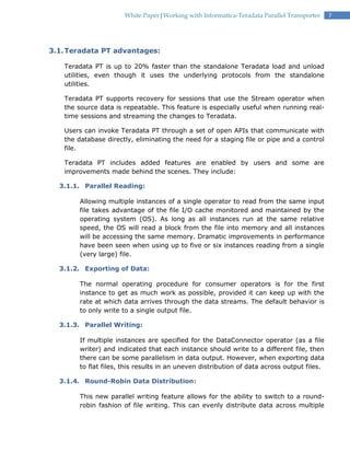 Working with informtiaca teradata parallel transporter | PDF