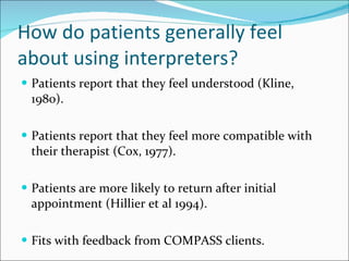 Working with interpreters in healthcare settings | PPT