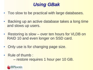 Working with Large Firebird databases | PPT