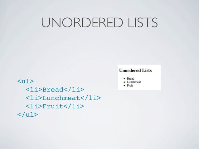 Working with HTML Lists | KEY | Web Development | Internet
