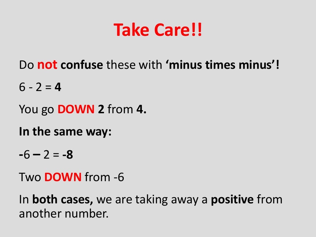 Working with negative numbers The Minus times Minus thing that confus…