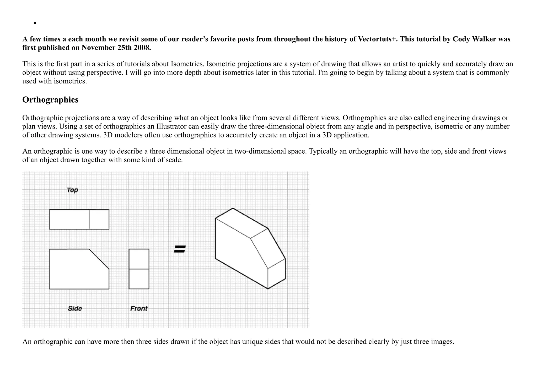 Working with orthographic projections and basic isometrics | PDF