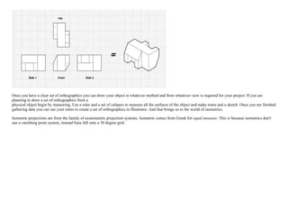 Working with orthographic projections and basic isometrics | PDF