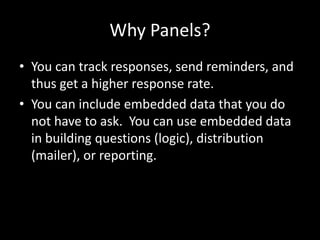 Working with Panels in Qualtrics | PPTX