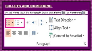 WORKING WITH PARAGRAPHS FORMATTING TECHNIQUES.pptx
