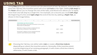 WORKING WITH PARAGRAPHS FORMATTING TECHNIQUES.pptx