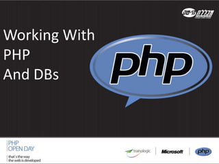 working with PHP & DB's | PPT
