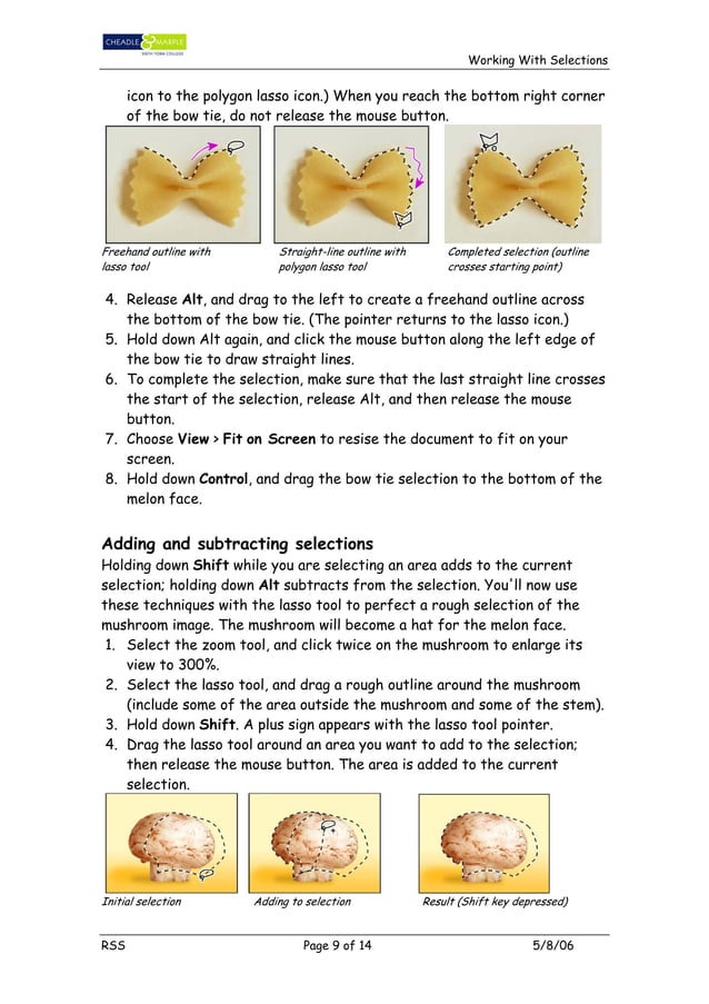 Working with selections | PDF