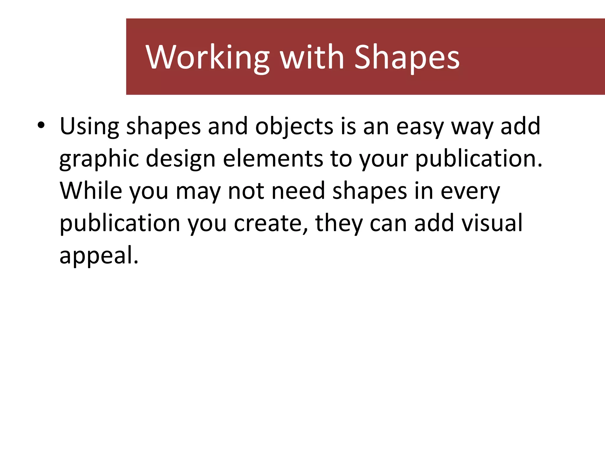 Working with shapes and objects | PPTX