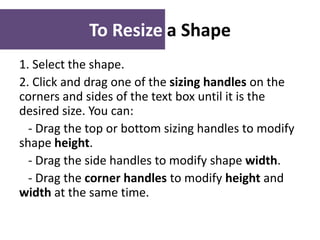 Working with shapes and objects | PPTX