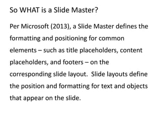 Working with slide masters | PPTX