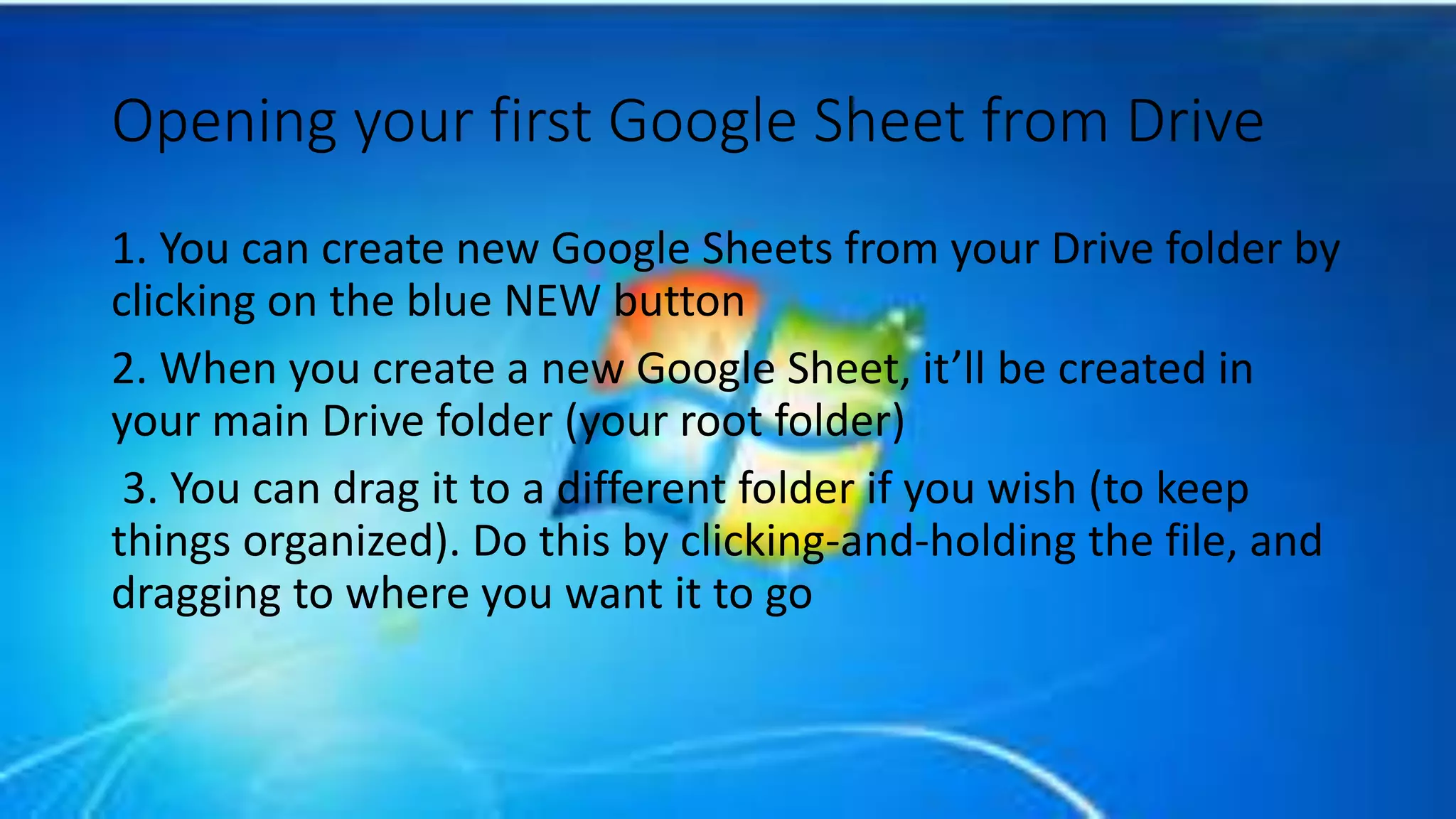 Working with spreadsheets using google sheets | PPT