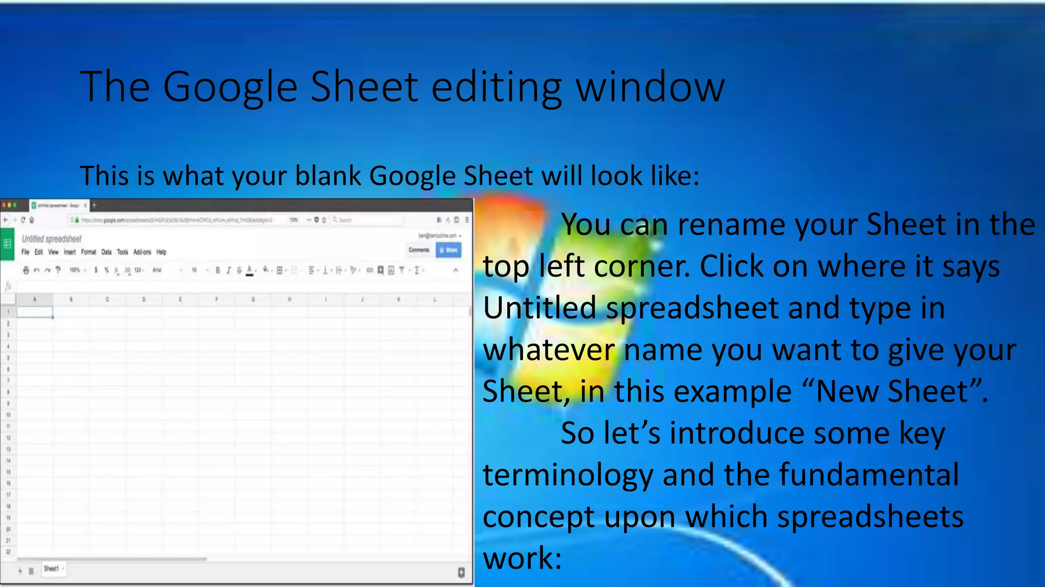 Working with spreadsheets using google sheets | PPT