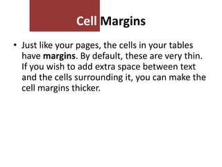 Working with tables | PPTX