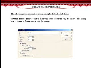 Creating a Simple Table - R.D.Sivakumar | PPT