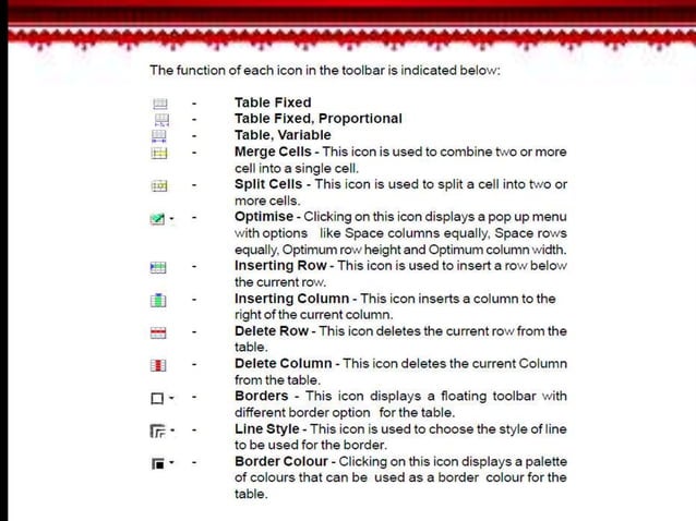 Table Formatting Toolbar - R.D.Sivakumar | PPTX