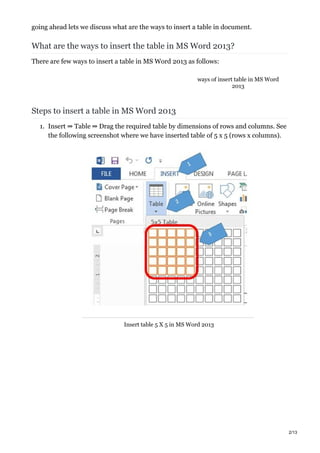 Working with tables in digital documents | PDF