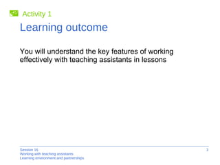 Working With Teaching Assistants - Session Sixteen | PPT