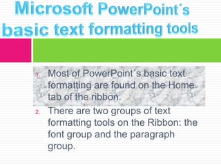 Working with text | PPT