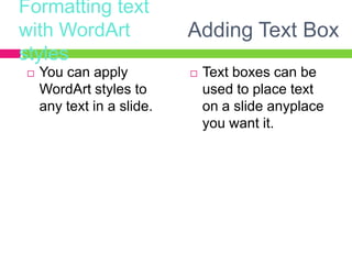 Working with text | PPT