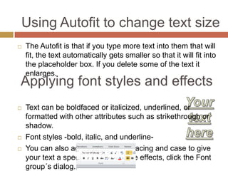 Working with text | PPTX