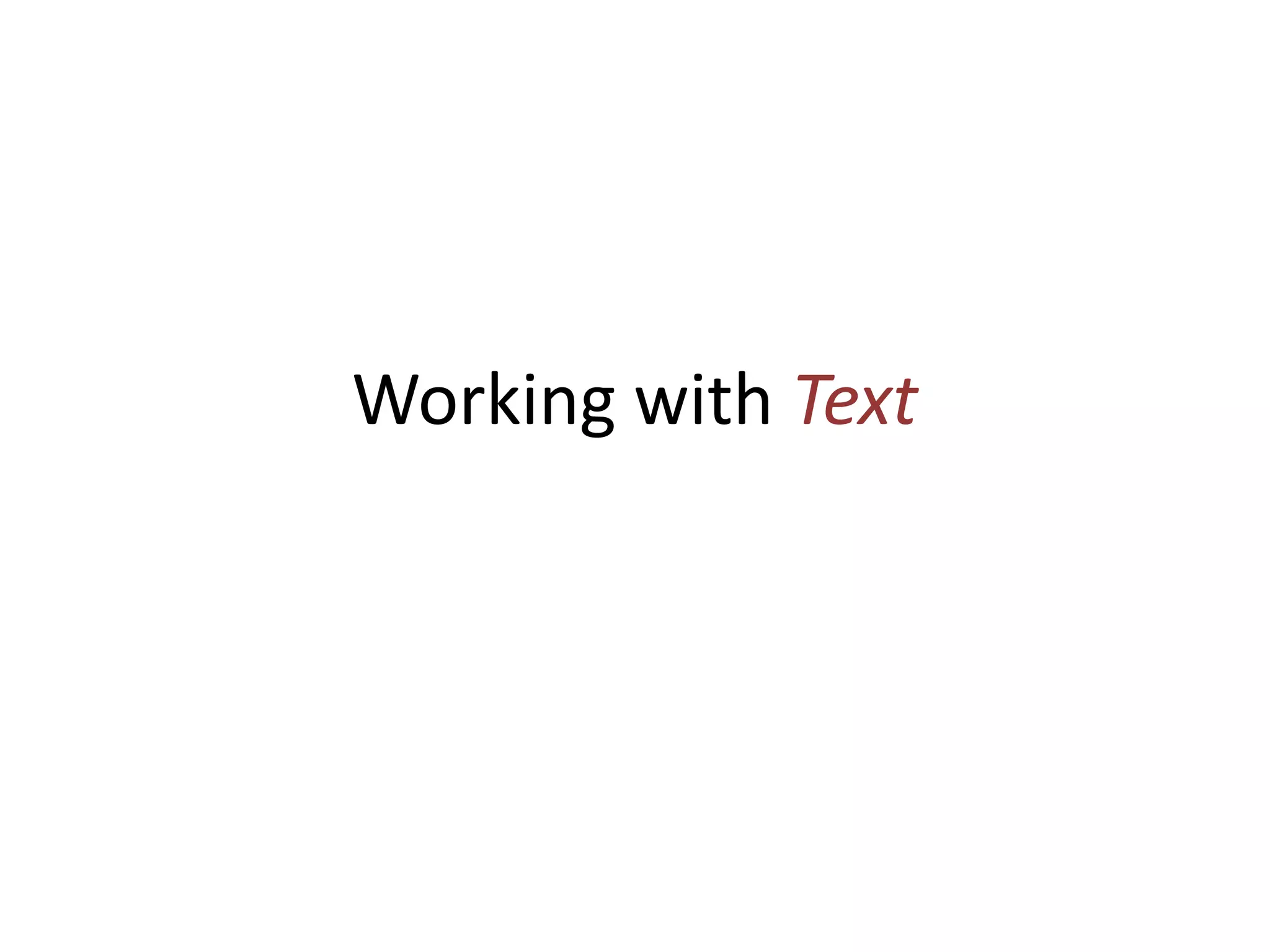 Working with text | PPTX