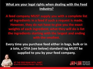 Working with the feed industry | PPTX | Agriculture | Industries