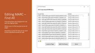 Working with the MarcEditor | PPTX