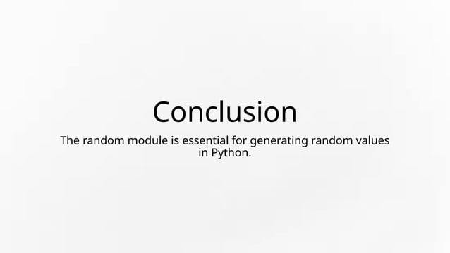 Working With The Random Module In Pythonpptx