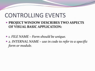 Working with visual basic applications | PPT